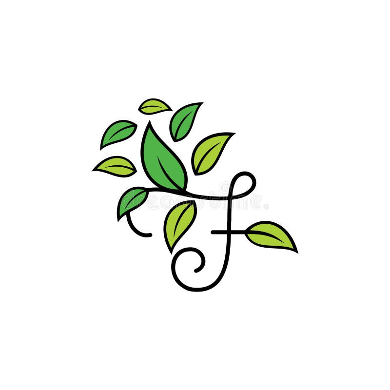 Letter F Leaf Tree Nature Logo Design Vector Stock Vector ...