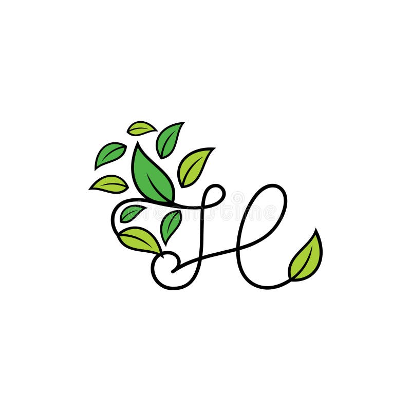 Letter H Leaf Tree Nature Logo Design Vector Stock Vector ...