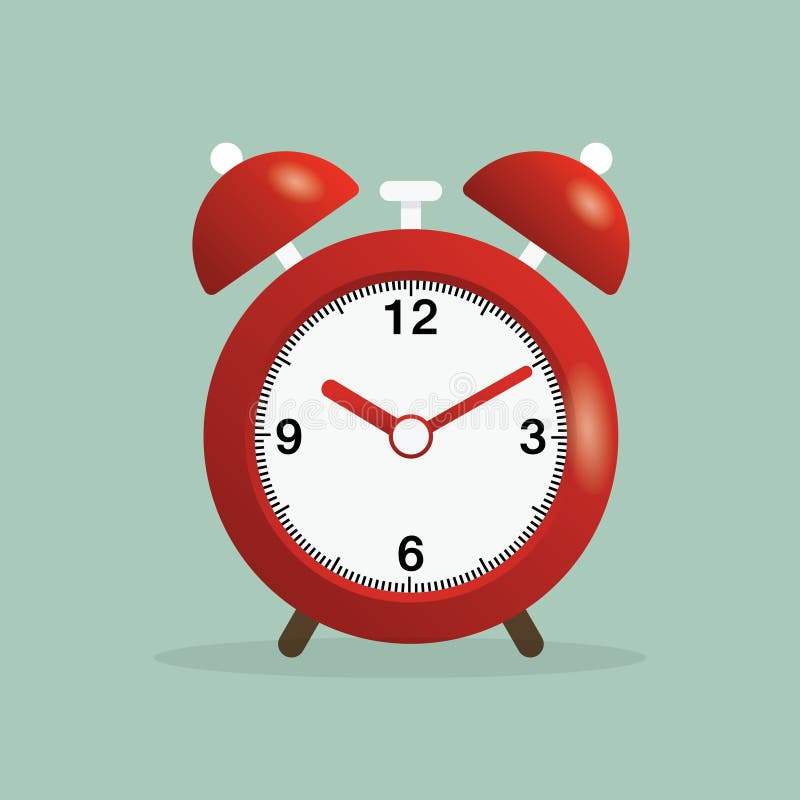 Retro Clock Design Concept. Red Alarm Clock is Ringing. Retro Alarm ...