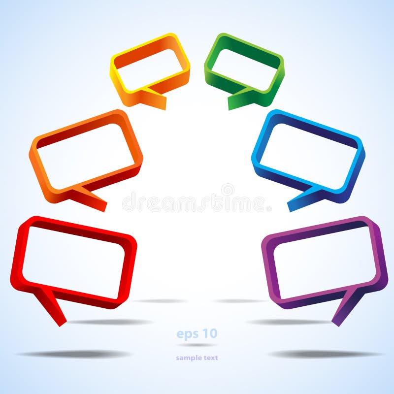 Colorful Speech Bubble Borders Stock Vector - Illustration of graphic ...