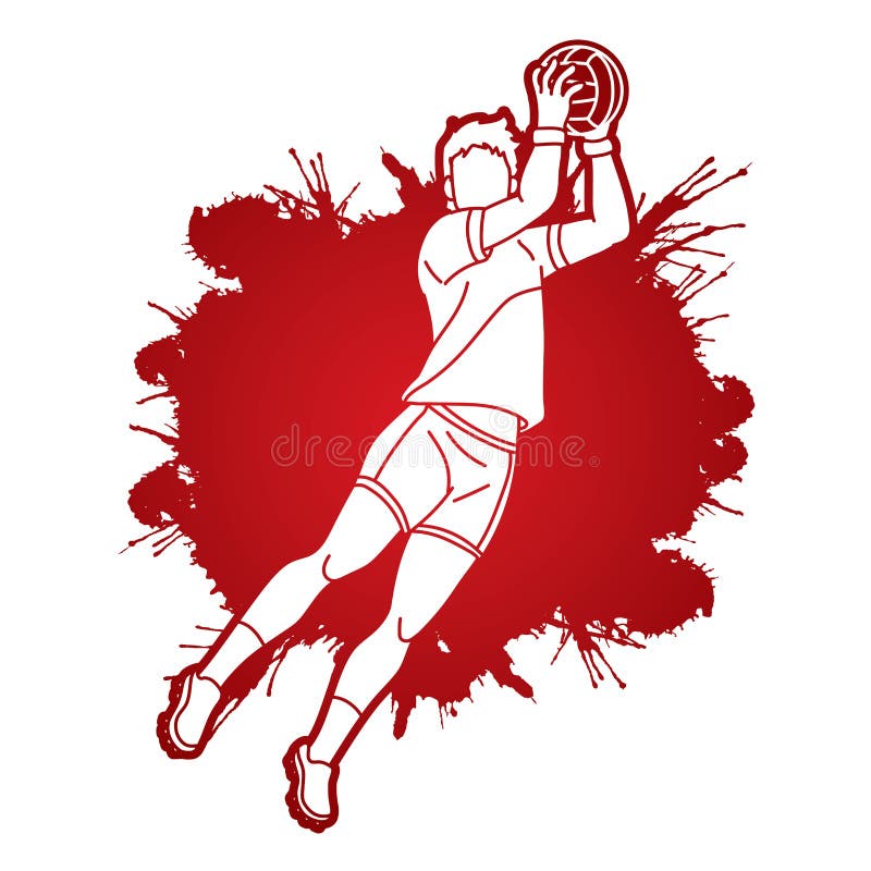 Gaelic Football Man Player Cartoon Sport Graphic Vector Stock Vector ...