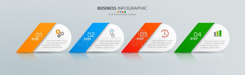 Vector Business Infographic Design Template with Icons and 4 Options or ...