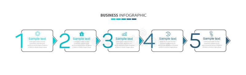 Business Process Infographic Template with 5 Options or Steps Stock ...