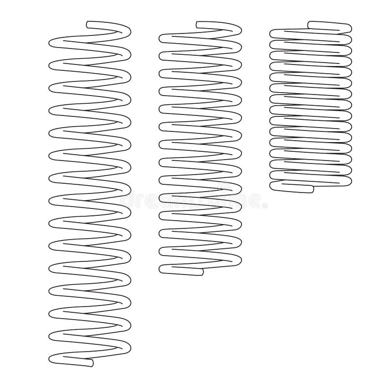 Metal Coil Springs . Spiral Flexible Wire. Metal Spiral Stock Vector ...