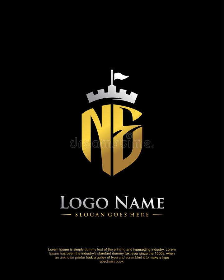Initial NE Letter with Shield Style Logo Template Vector Stock Vector ...