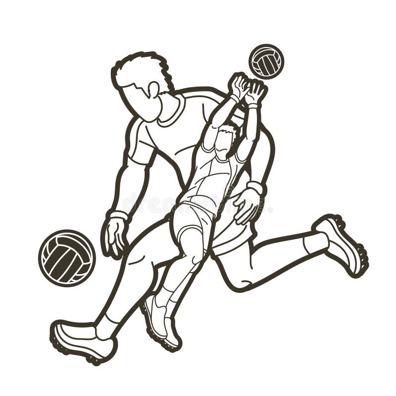 Group of Gaelic Football Men Players Action Cartoon Graphic Vector ...