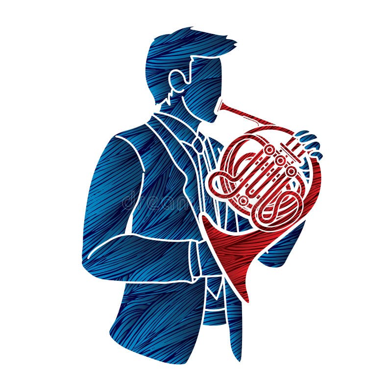 French Horn Instrument Cartoon Music Graphic Vector Stock Vector ...