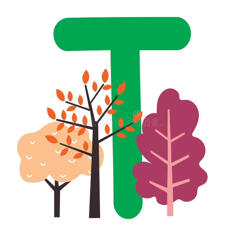 Letter T Tree Alphabet Stock Illustrations – 517 Letter T Tree Alphabet ...