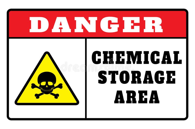 DANGER Chemical Storage. Sign Stock Vector - Illustration of hazard ...