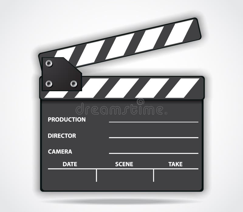 Movie Clapper Board Open Cinematography Concept Stock Vector ...