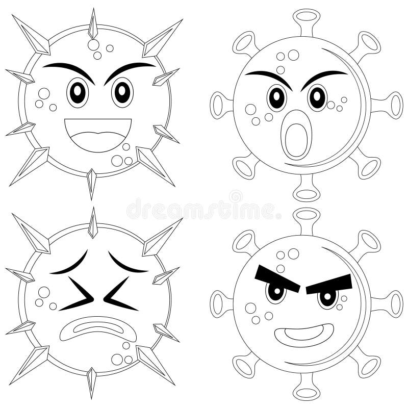 Illustration Cartoon Character Coloring Book of Various Expressions of ...