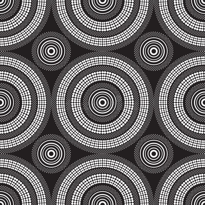 Seamless African Design Circle and Dots Pattern in Black Stock Vector ...