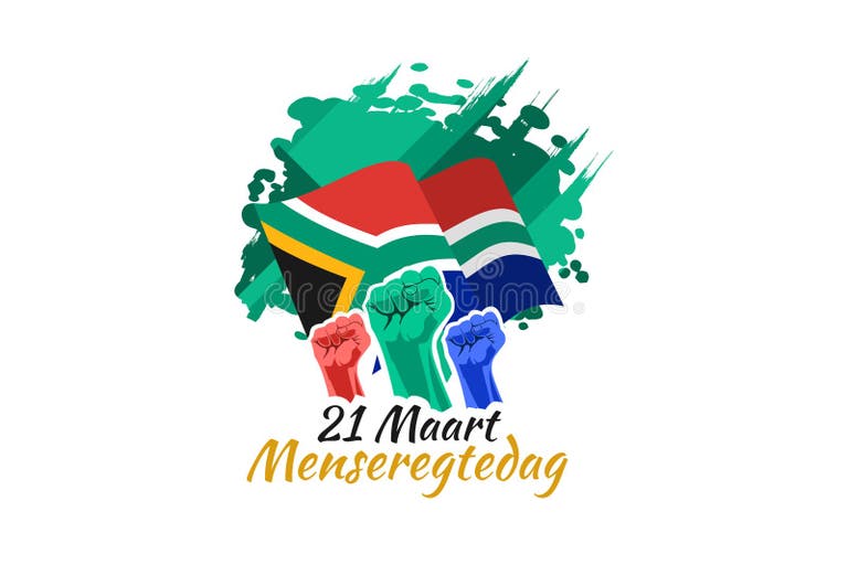 Translation: March 21.Human Rights Day Menseregtedag. Stock Vector ...