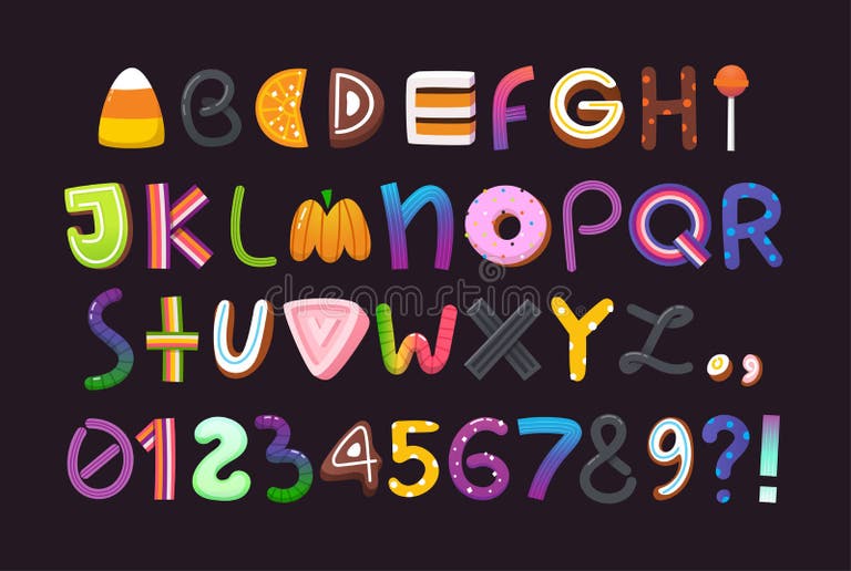 Cookies Chocolate Sweets Print Font Stock Illustrations – 24 Cookies ...