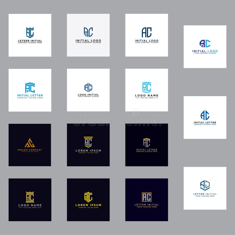 Bundle Logo Template with Initial AC Letters Stock Illustration ...