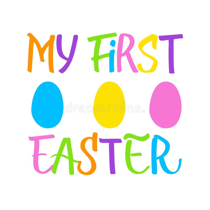 My First Easter Vector Design with Bunny Ears and Hearts. Number with ...