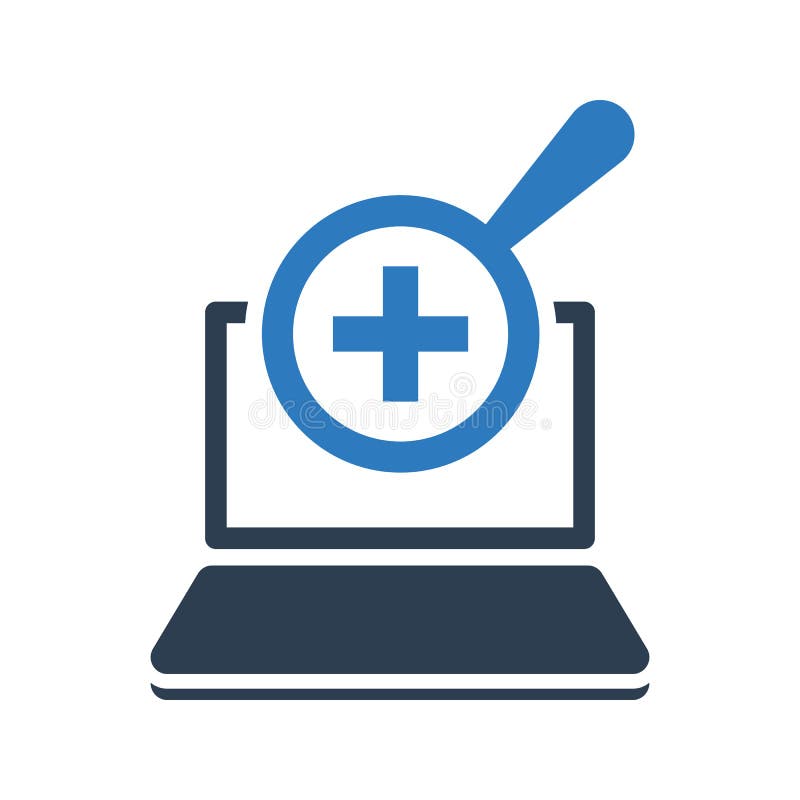 Online Doctor Search Icon. Vector Graphics Stock Vector - Illustration ...