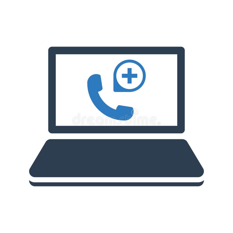 Online Medical Call Icon. Vector Graphics Stock Vector - Illustration ...