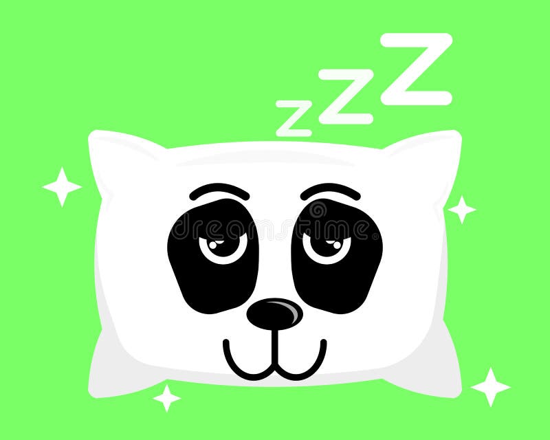 Panda with a pillow. stock vector. Illustration of adorable - 223408437