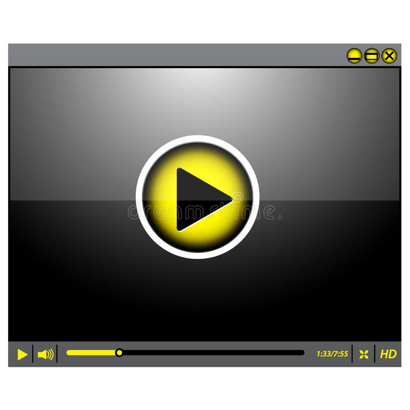 Black and Yellow Media Player Interface Stock Vector - Illustration of ...