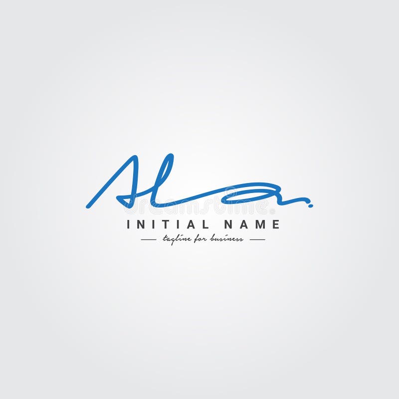 Initial Letter AL Logo - Handwritten Signature Logo Stock Vector ...