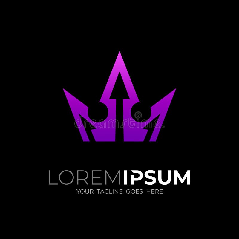 Abstract Crown Logo and Arrow Design Combination Stock Vector ...