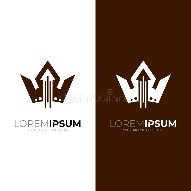 Abstract Crown Logo and Arrow Design Combination Stock Vector ...