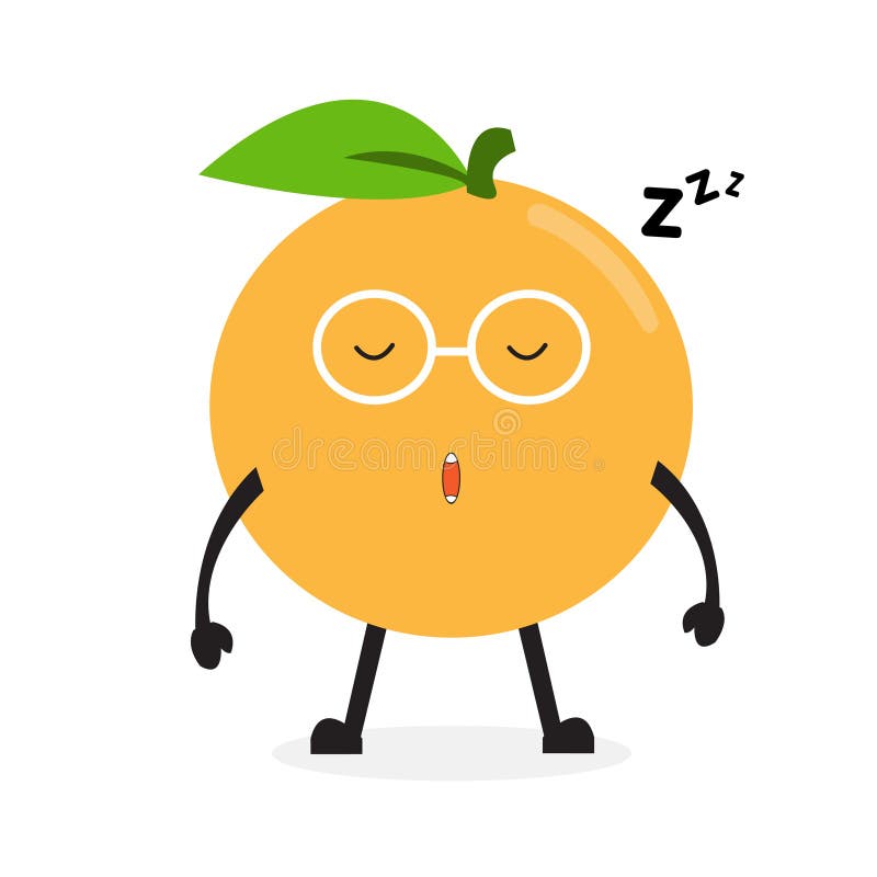 Orange Lemonade Fruit Character Sleep Illustration Vector Stock Vector ...