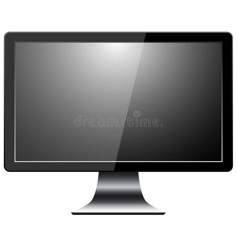 Lcd Tv Monitor Isolated, Modern Widescreen Lcd Tv Monitor Stock Vector ...