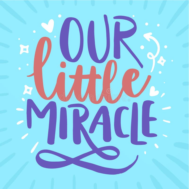 Little Miracle Baby Lettering Quote, Kids Design Stock Vector ...