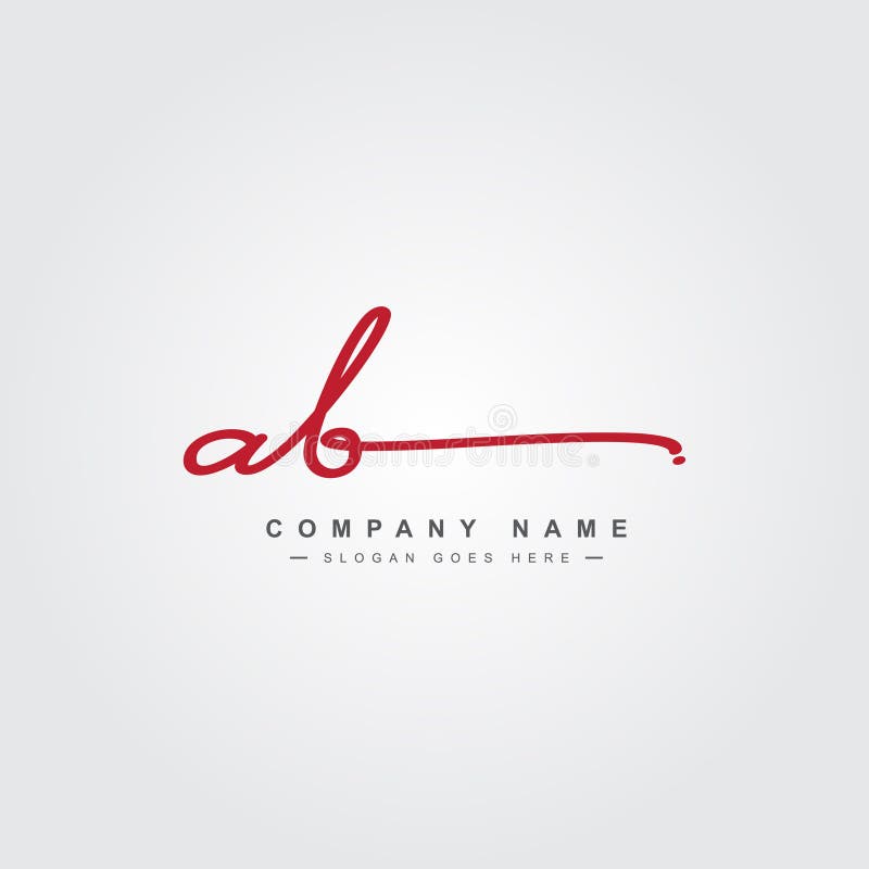 Initial Letter AB Logo - Hand Drawn Signature Logo Stock Vector ...