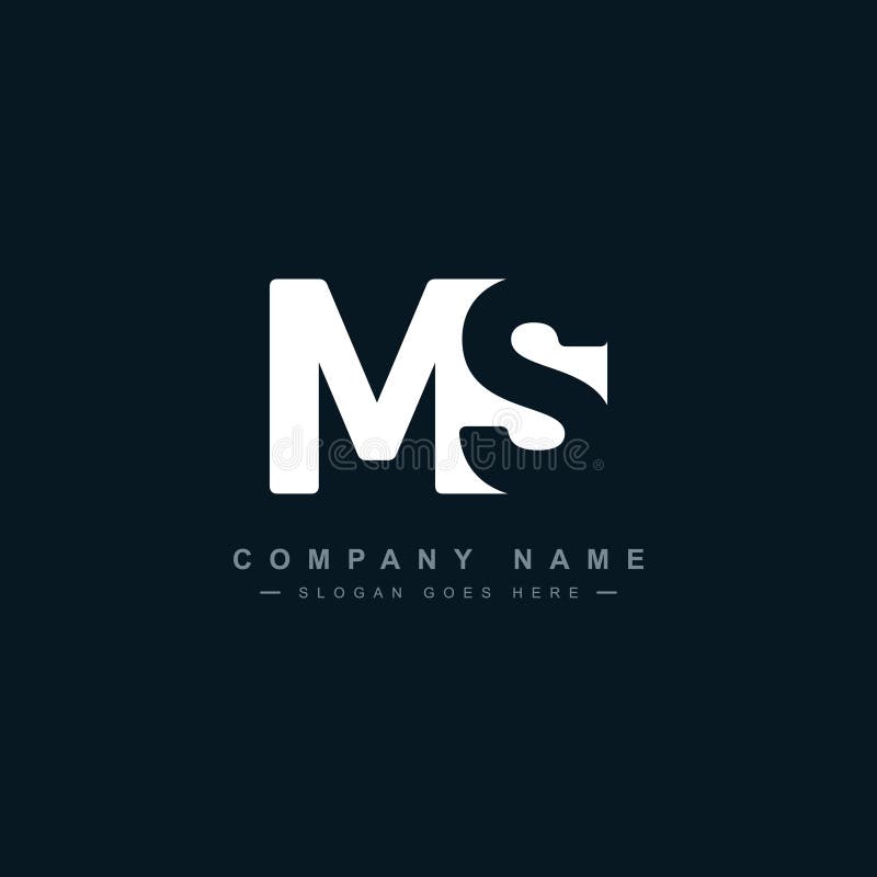 Initial Letter MS Logo - Minimal Vector Logo Stock Vector ...