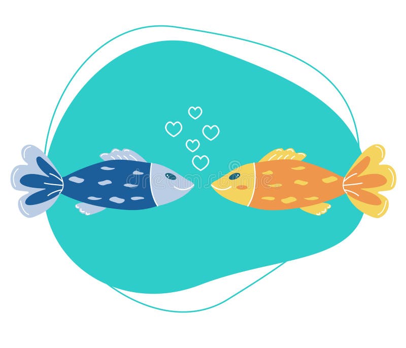 Blue Kissing Fish Clipart