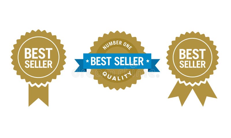 Simple Top Seller Badge Icon Set. Stock Vector - Illustration of medal ...