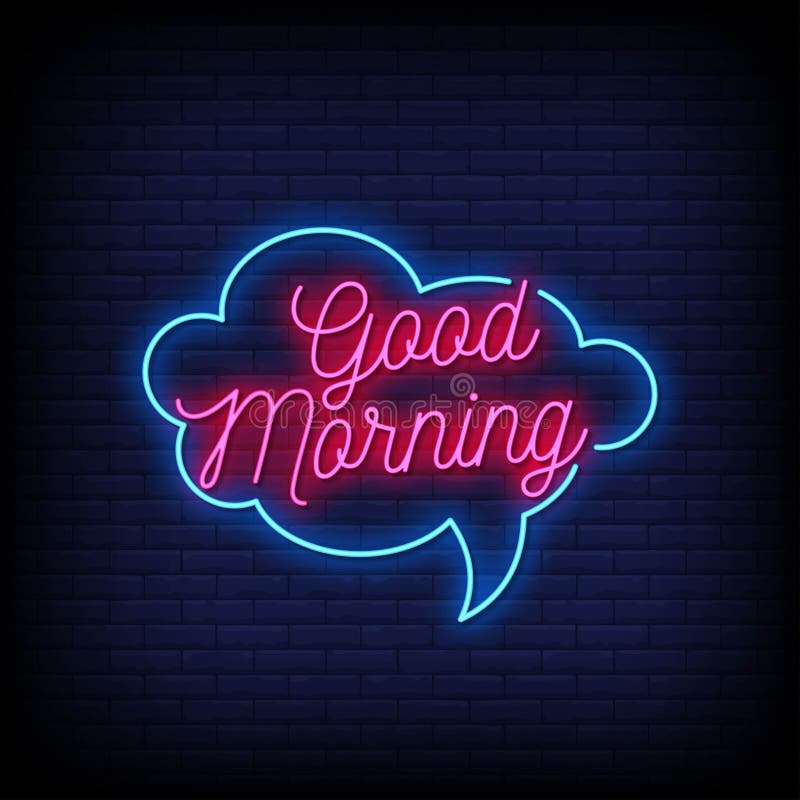 Good Morning Neon Signs Style Text Vector Stock Vector - Illustration ...
