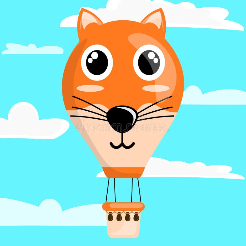 Illustration Vector Graphic Cartoon Character of Fox Patterned Air ...