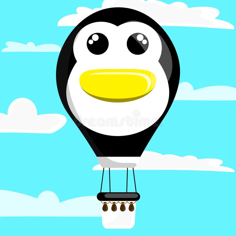 Illustration Vector Graphic Cartoon Character of Penguin Patterned Air ...