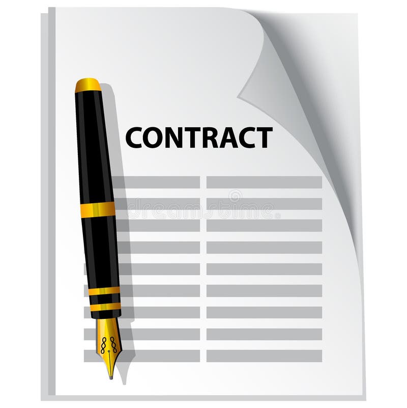 Signing Contract on Table Vector Image on White Stock Vector ...