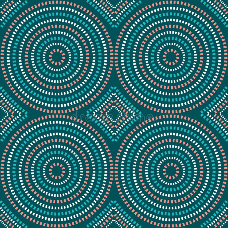 Seamless African Dots in Circular Pattern Stock Illustration ...
