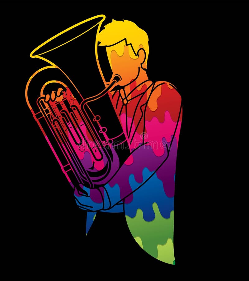 Tuba Musician Orchestra Instrument Graphic Vector Stock Vector ...