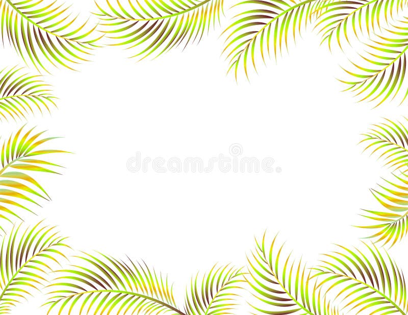 Summer Palm Tree Border for Text. Stock Illustration - Illustration of ...