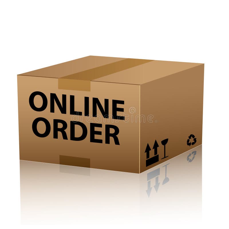 Online Order from Internet Web Shop Package in Cardboard Box Stock ...