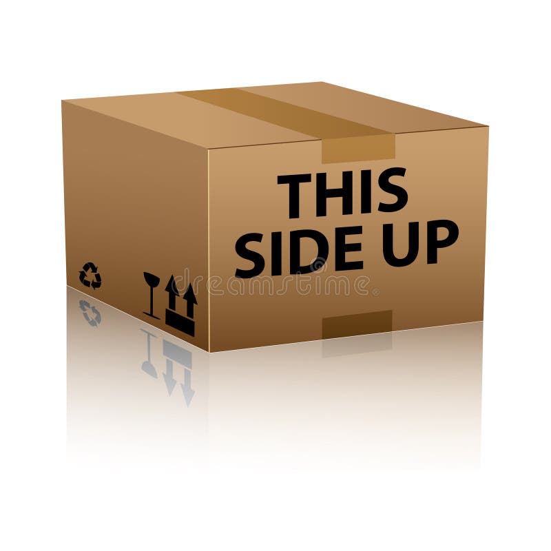 This Side Up Package Cardboard Box Stock Vector - Illustration of order ...