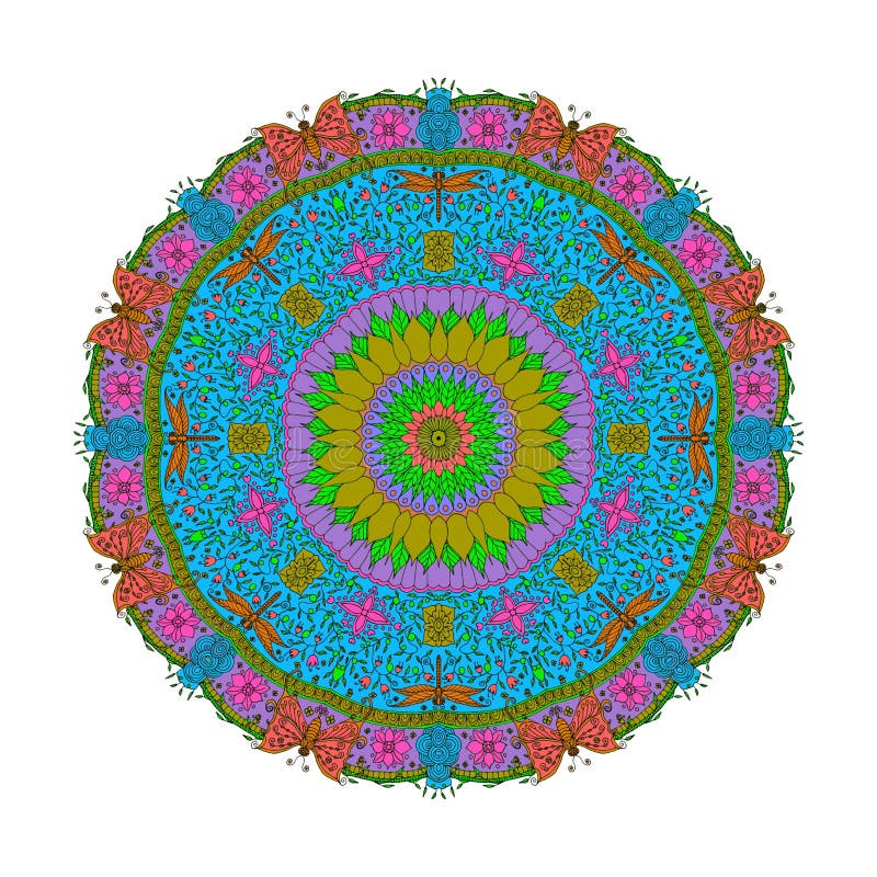 Colored Mandala Floral with High Resolution - Vector Colored Mandala ...