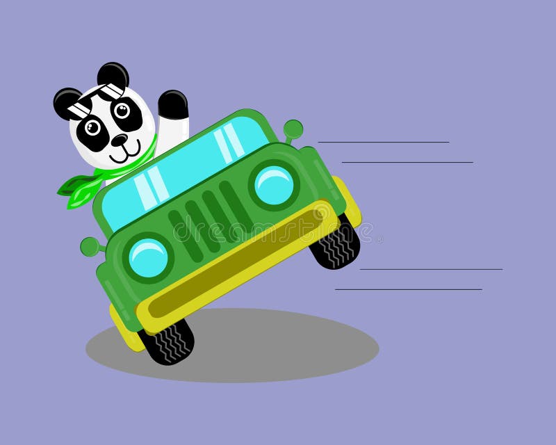Panda driving a car stock vector. Illustration of racer - 55628916