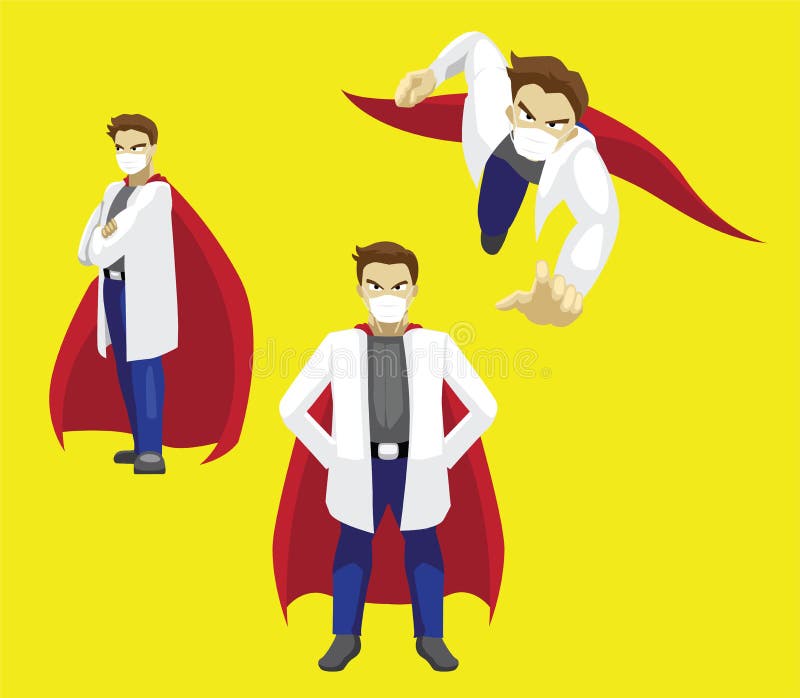 Superhero Doctor Flying Cartoon Character Vector Stock Vector ...