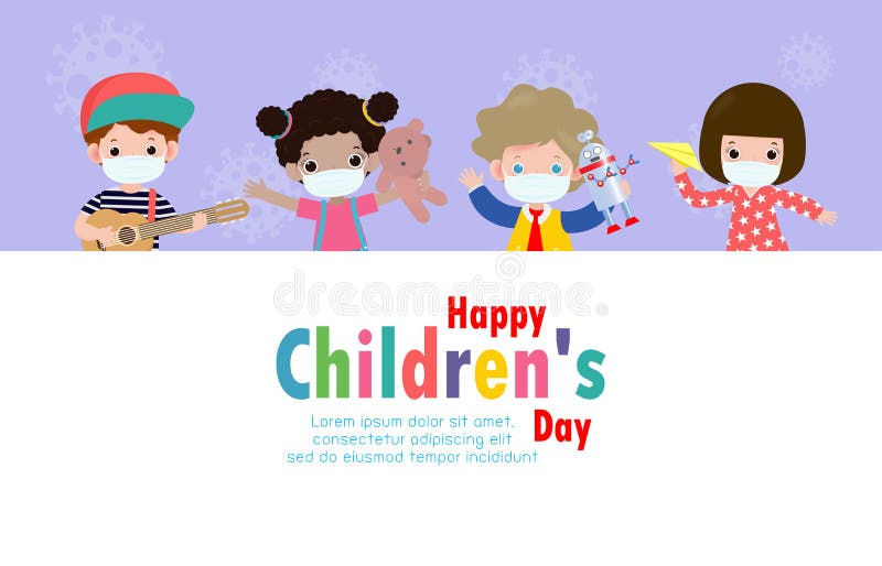 Happy Children Day for New Normal Lifestyle Concept Template for ...
