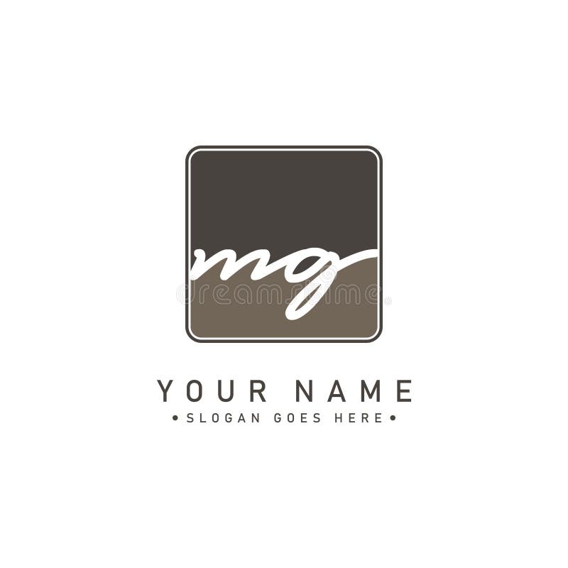 Initial Letter MG Logo - Handwritten Signature Style Logo Stock Vector ...