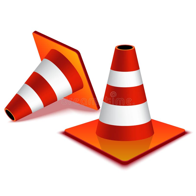 Orange Traffic Cone. Reflective Traffic Cones Stock Vector ...