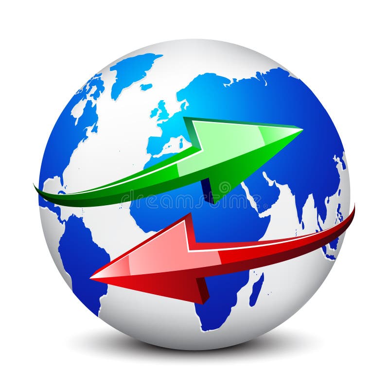 Globe Trade Arrows Stock Illustrations – 176 Globe Trade Arrows Stock ...